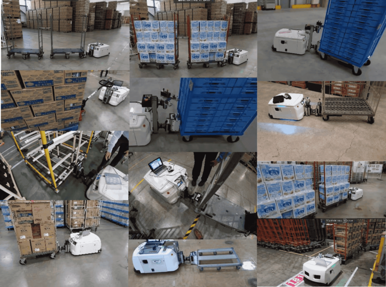 牽引（けん引）するためのJIGはAGVを選ばない 台車 カゴ車 かご車 カート